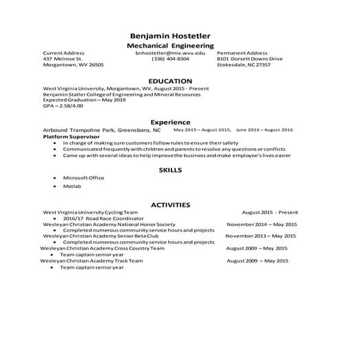 College Resume Revised | DOCX