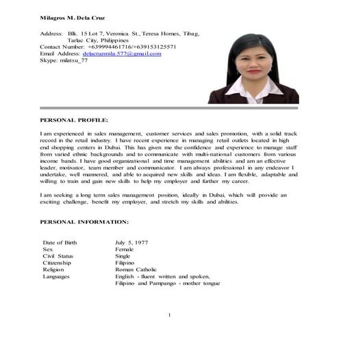 Resume Mila 02b | DOCX