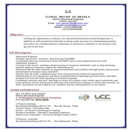 ENG Gamal CV | PDF