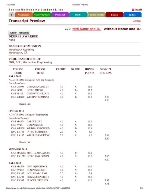 Dean's List Letter | PDF