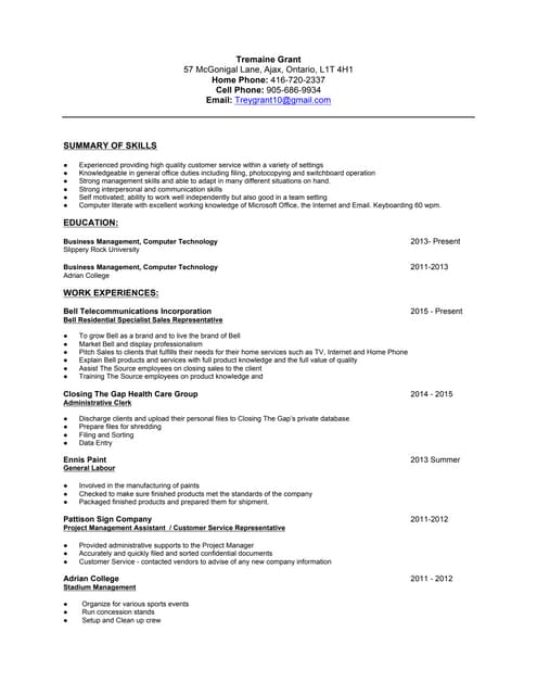 Sample Resume for OJT | DOCX