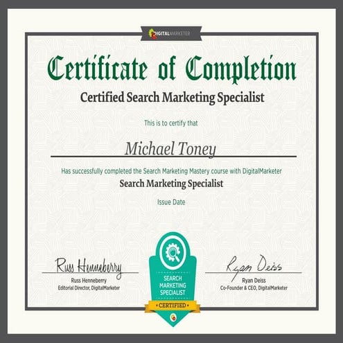 SMM certificate | PDF