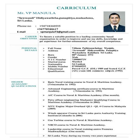 mcpo manjula CV | DOCX