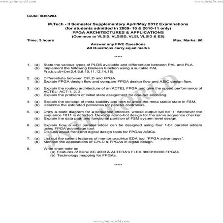 9 d55204 fpga architectures & applications | PDF | Programming Languages | Computing