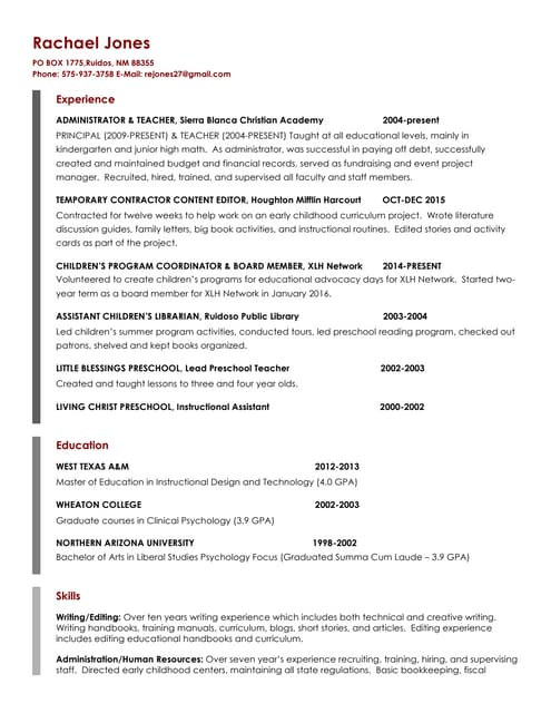 Kristina L. Jones Resume | PDF
