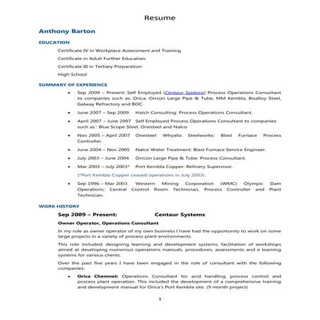 Anthony Barton Resume | PDF
