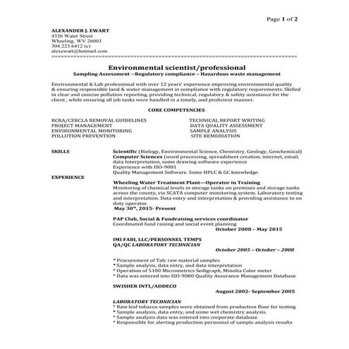 Alex Ewart - RESUME- 2016- revised | DOC