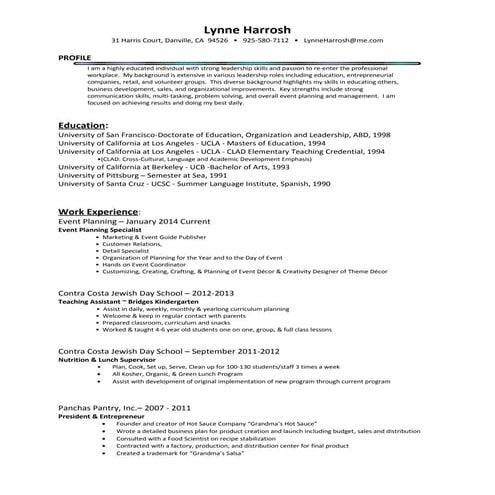 Lynne Harrosh Resume JAN2015 | DOC
