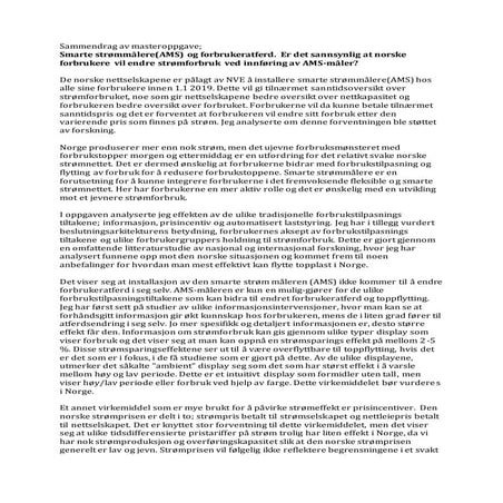 Sammendrag av masteroppgave | DOCX