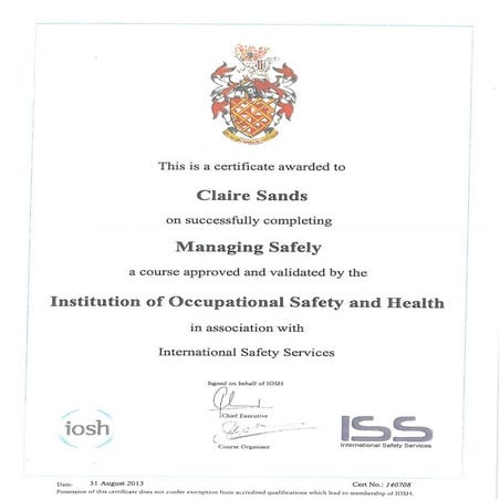 IOSH Managing Safely | PDF
