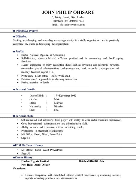 ODEYALE Anthony Ayodele New cv | DOC