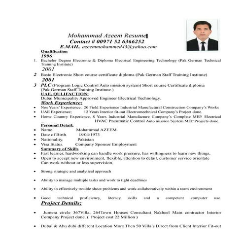 UP Date resume Mohd Azeem | DOC | Civil Engineering Industry | Industries