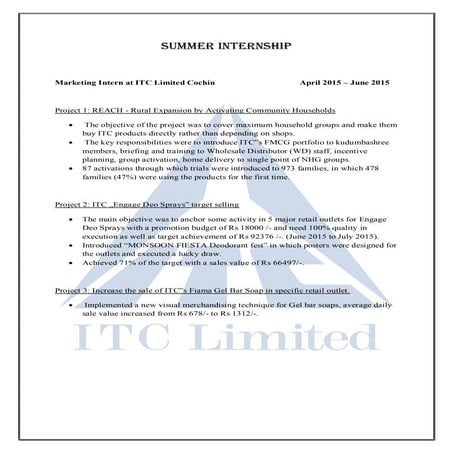 Summer Internship | PDF