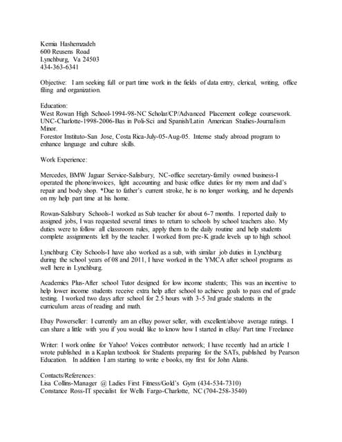 Kemia Hash Resume Pdf