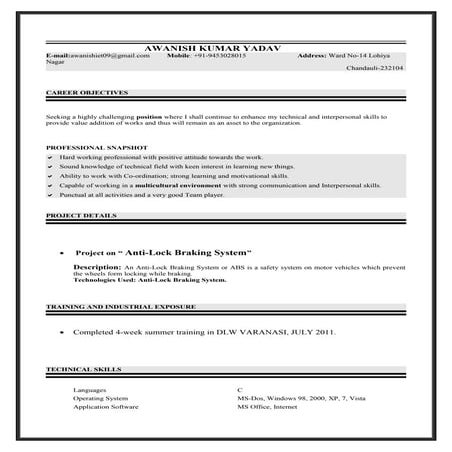 My Resume final infosys(border photo) | DOCX