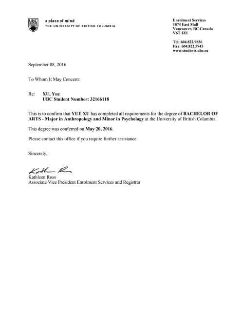 Graduation Verification Letter for Tierney Washington (1) | PDF