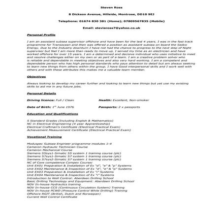 Steven Ross cv | PDF