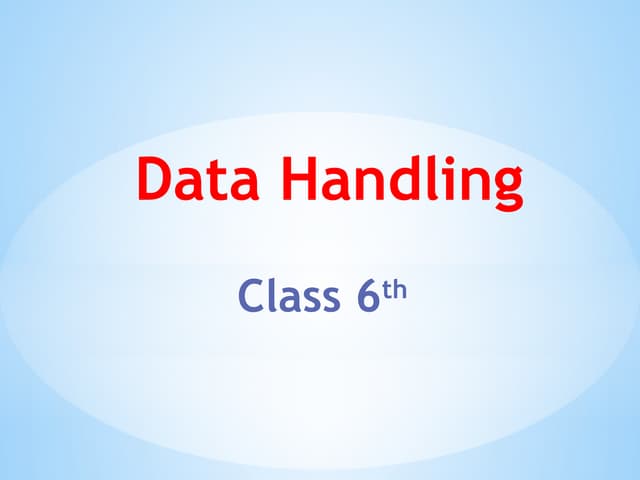 Data handling Presentation with solved examples | PPTX