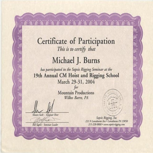 Rigging School Cert | PPT