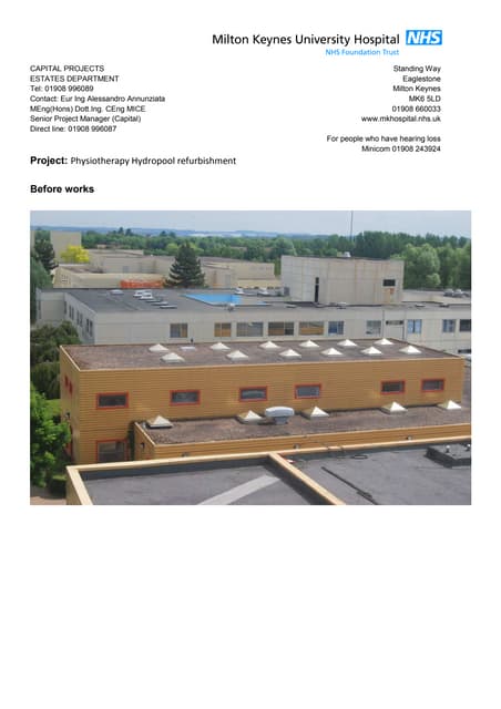 MKUH Physiotherapy Hydropool refurbishment - After works | PDF