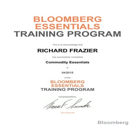 Bloomberg Commodity Essentials | PDF