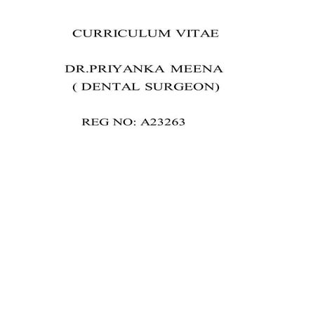 curriculum vitae dr.priyanka meena | DOCX
