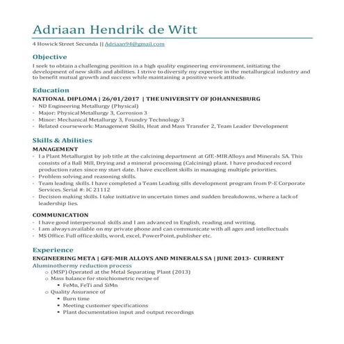 Shaun Adams Cv Nov2011 | PDF