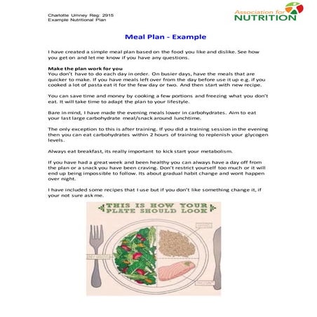 Meal plan example | PDF