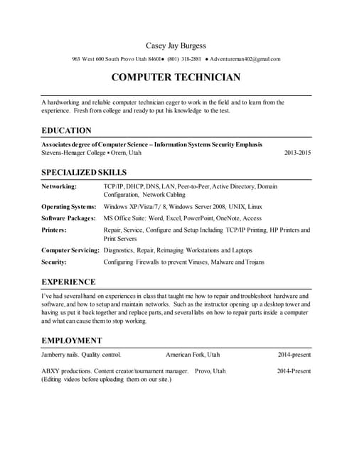 Coles Resume Corporate 2016 | PDF