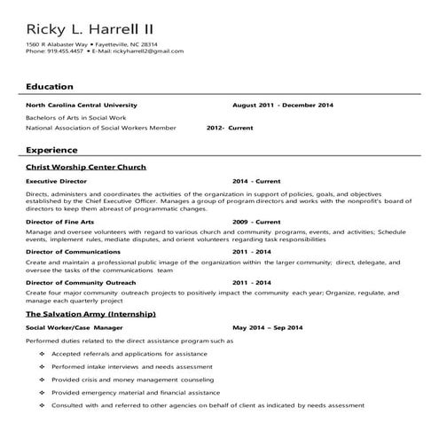 Ricky Harrell's Resume | DOCX