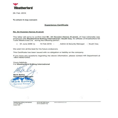 experience letter | PDF