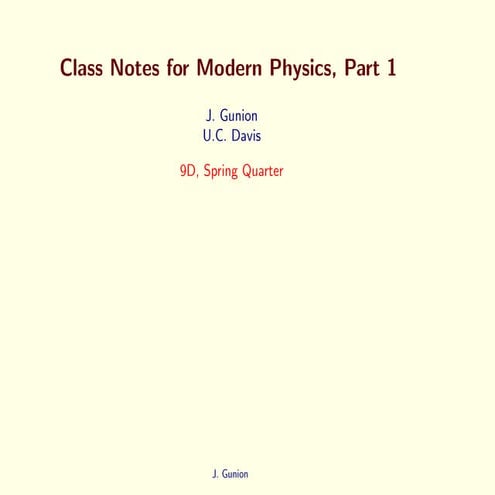 physics class notes for modern physics part 1 | PPT