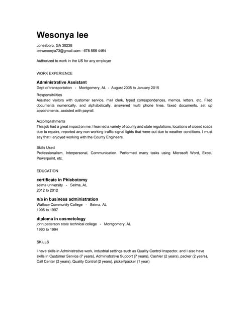 Jermaine Shaw Resume | PDF