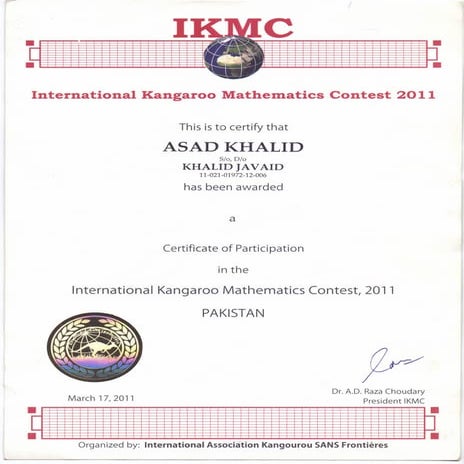 2011 International Kangaroo mathematics contest | PDF