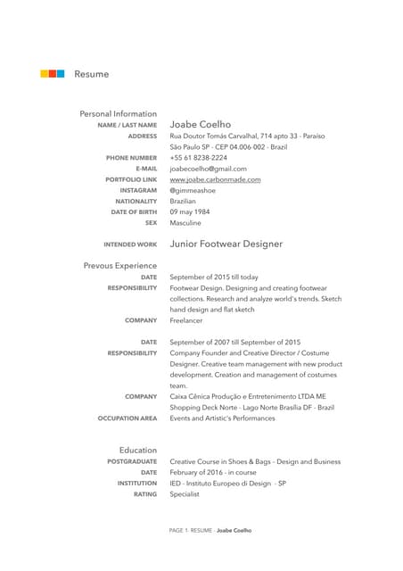 Resume - Daniel Galvao 05-2015 | PDF | Air Travel | Travel Type