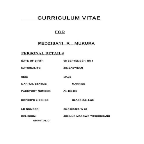 CV PEDZIE UPDATE | DOC