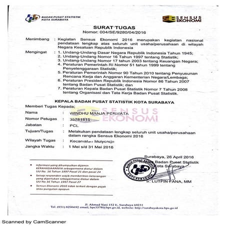 Surat Tugas BPS | PDF