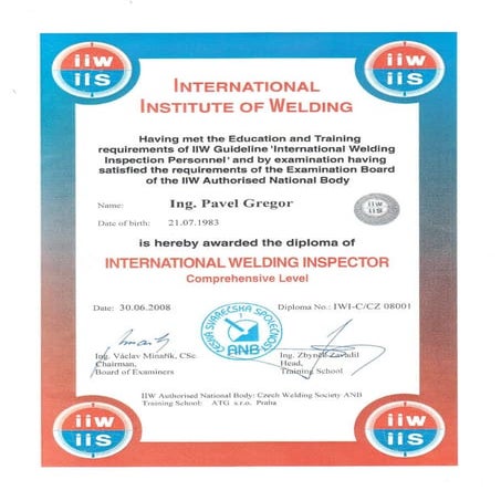 IWI-C certificate | PDF