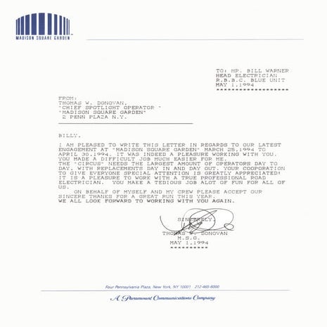 IATSE Local 1 Letter 5-94 | PDF