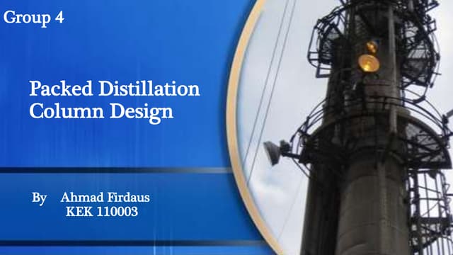 Distillation Column Design | PPTX