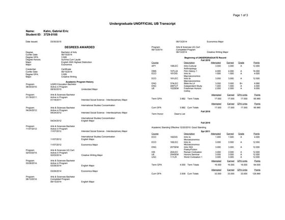 UmassAmherstUnofficialTranscript | PDF | Undergraduate Education ...