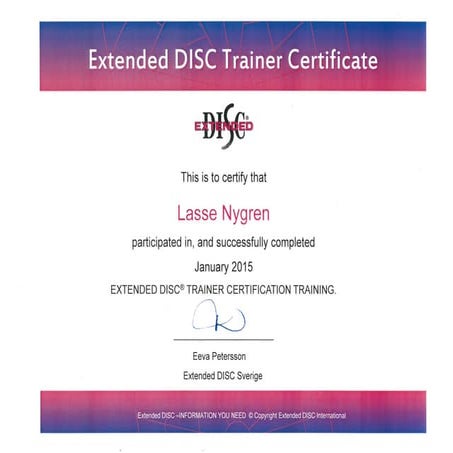 Extended DISC Trainer Certificate | PPT