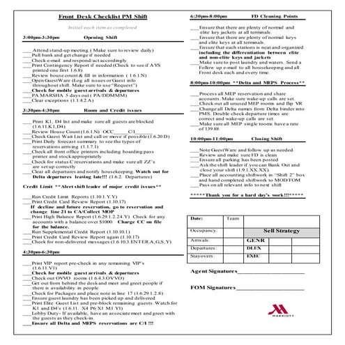 FD PM Checklist 070415 | PDF