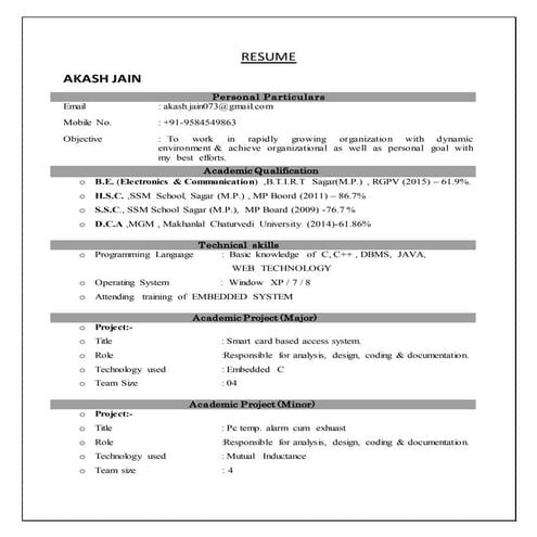 akash_resume[2] | DOCX | Computing | Technology & Computing