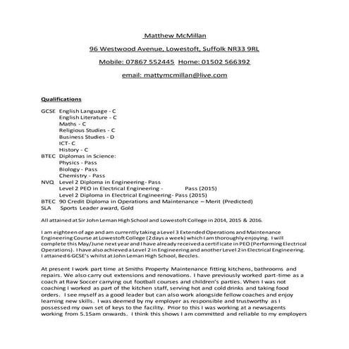 Kieran Ball CV edited | DOCX