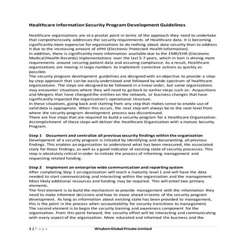 HealthCare Information Security Program Guidelines | DOCX