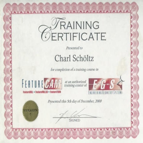 Feature CAM Certificate | PPT