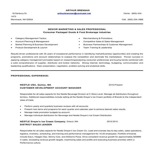 Arthur Brennan 1-4-16 Resume | DOC