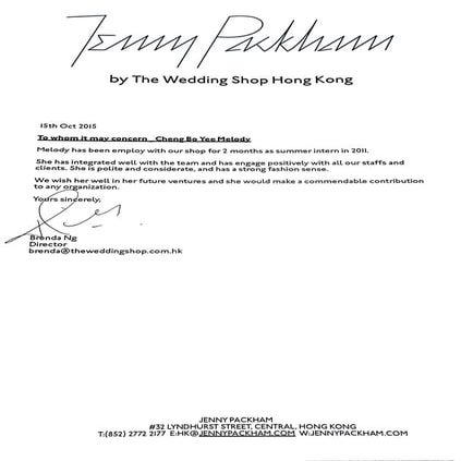 Wedding job Reference letter | PDF