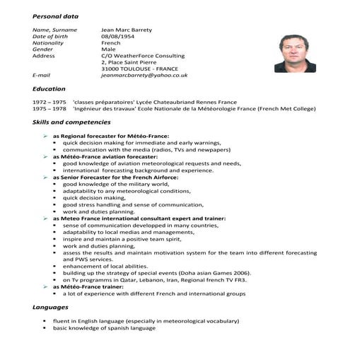 CV Jean Marc Barrety 2016 | DOC